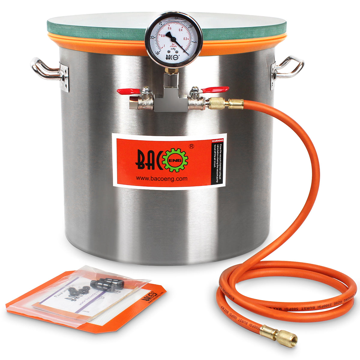 BACOENG Glass Lid Vacuum Chamber for Resin