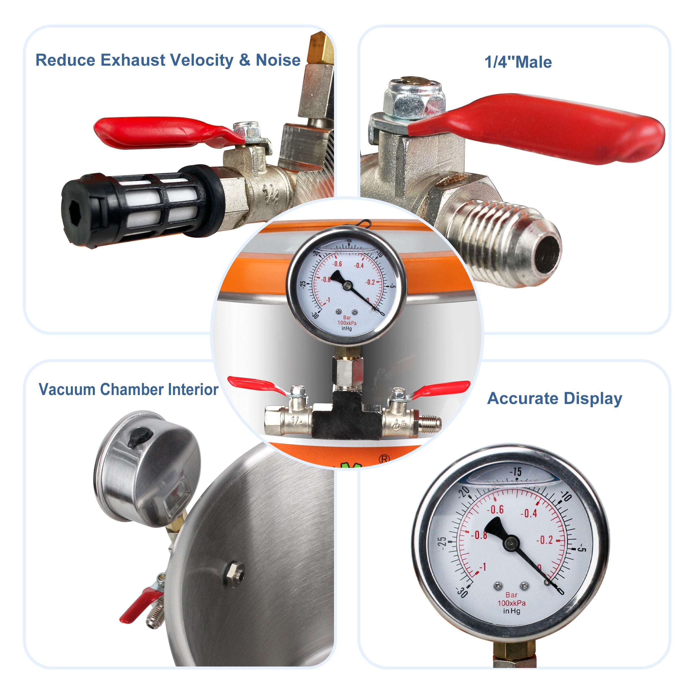 BACOENG Glass Lid Vacuum Chamber for Resin