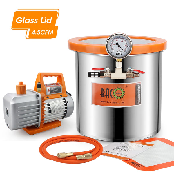 Glass Lid Vacuum Chamber with Pump – BACOENG
